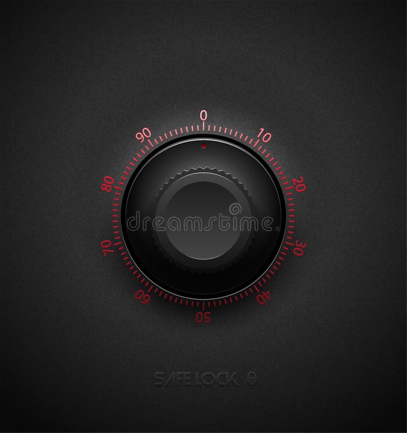 Realistic Black Combination Safe Lock Volume Element on Textured ...
