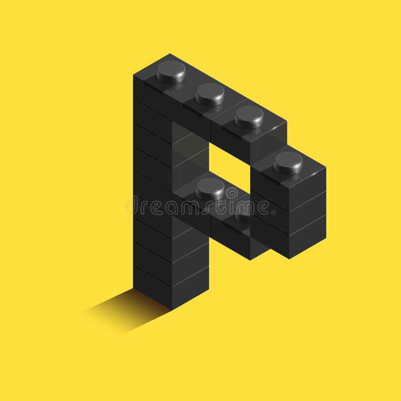 Realistic Black 3d Isometric Letter of the Alphabet from Constructor ...