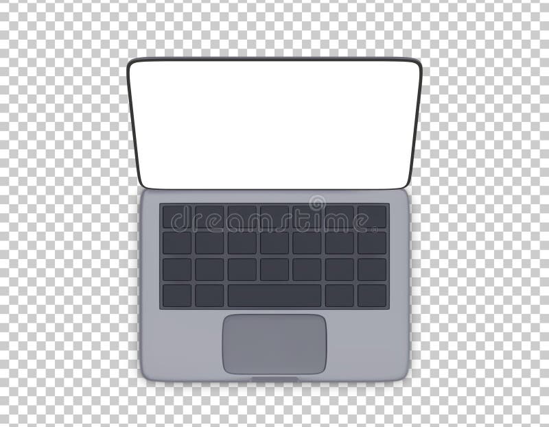 Realistic Black 3d Laptop in Top View Isolated on Transparent ...