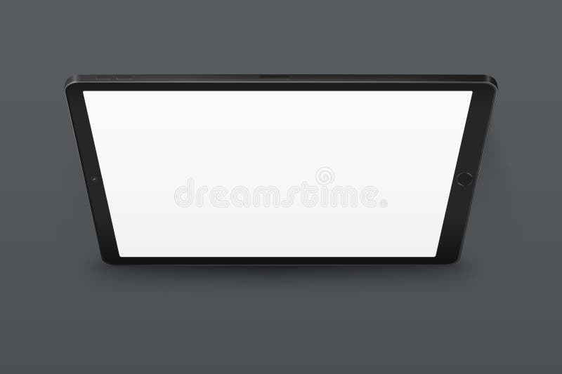 Realistic Black Empty Tablet on a Gray Background. Tablet Mockup from ...