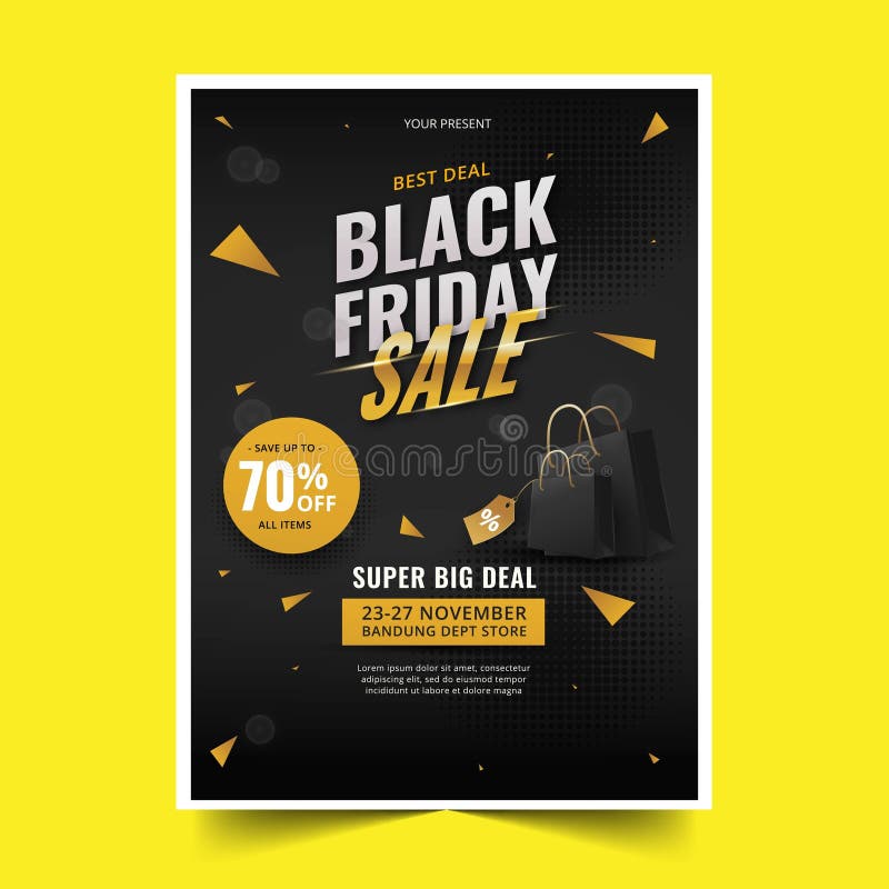 Realistic Black Friday Poster Set Design Vector Stock Vector ...