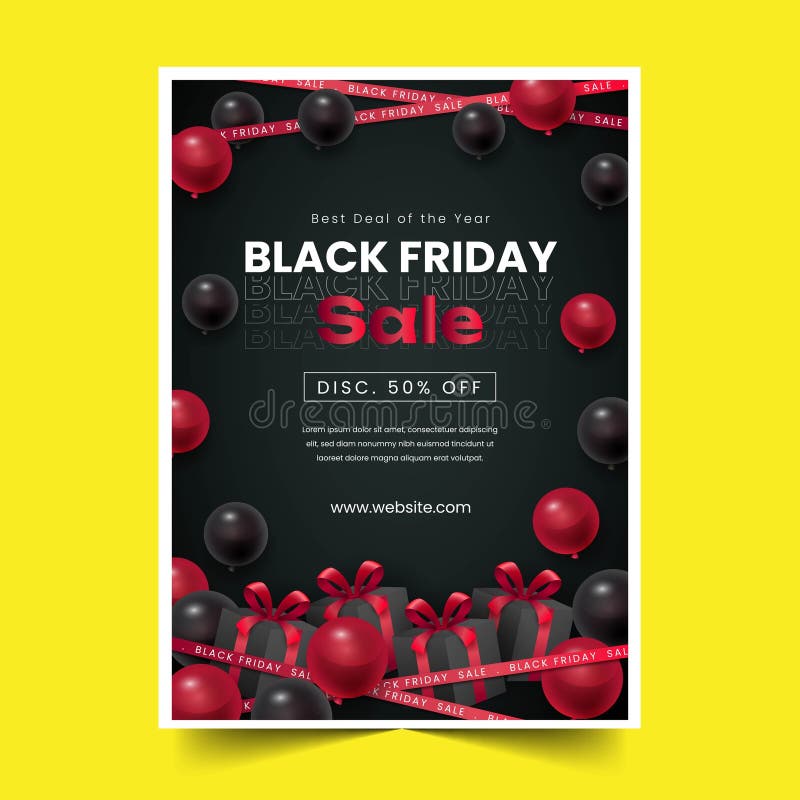 Realistic Black Friday Poster Set Design Vector Stock Vector ...