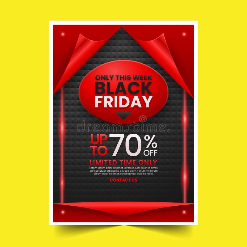 Realistic Black Friday Poster Set Design Vector Stock Vector ...
