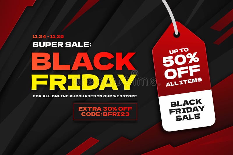 Realistic Black Friday Tag Banner Design Vector Stock Vector ...