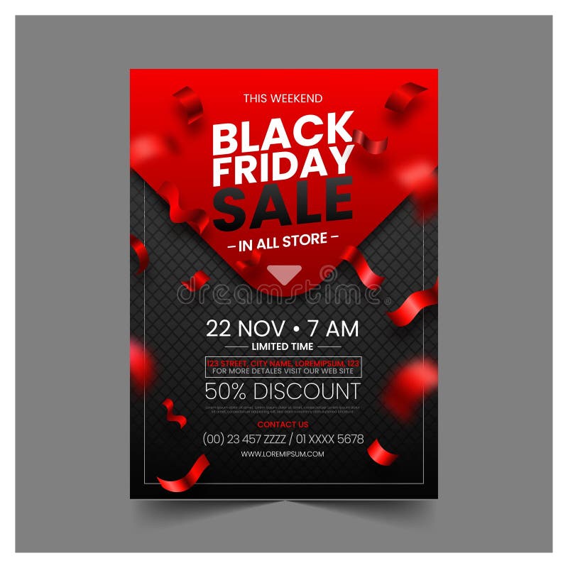 Realistic Black Friday Vertical Poster Template Vector Design Stock ...