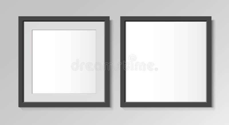 Realistic Black Horizontal and Square Frames. Stock Vector ...