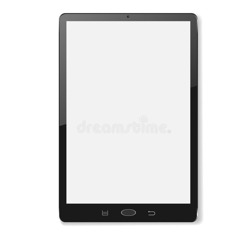 Realistic White Horizontal Vector Tablet Stock Vector - Illustration of ...