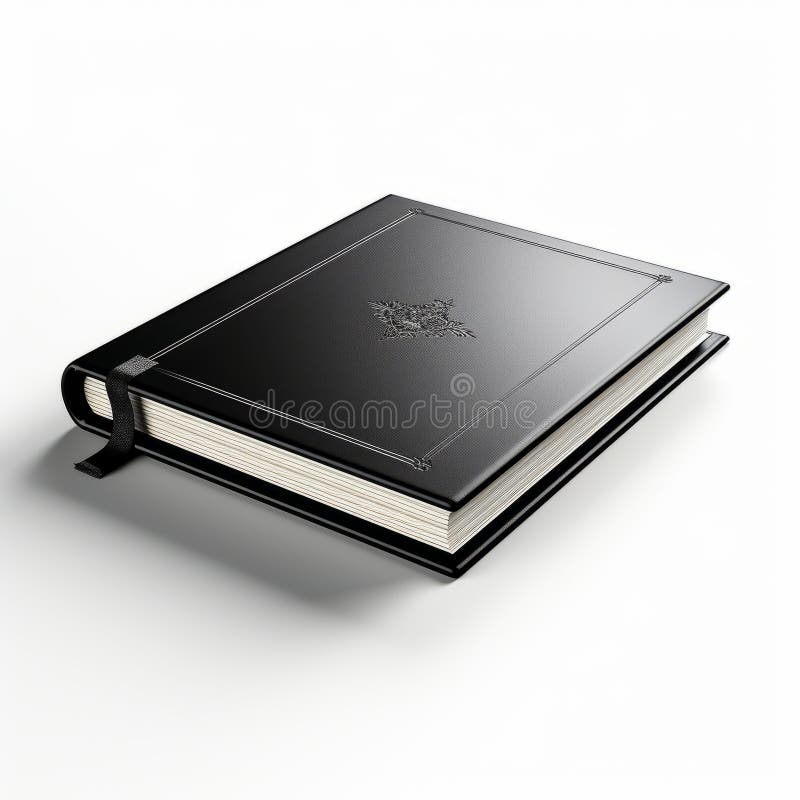 Realistic Black Leather Book with Crown Cover Stock Illustration ...