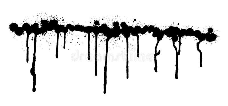 Realistic Black Paint with Spots and Drops Stock Vector - Illustration ...