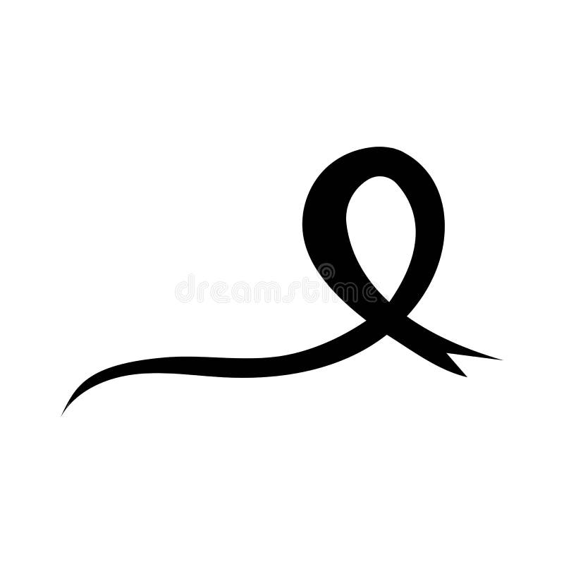 Realistic Black Ribbon, Death Symbol . Vector Illustration Stock Vector ...