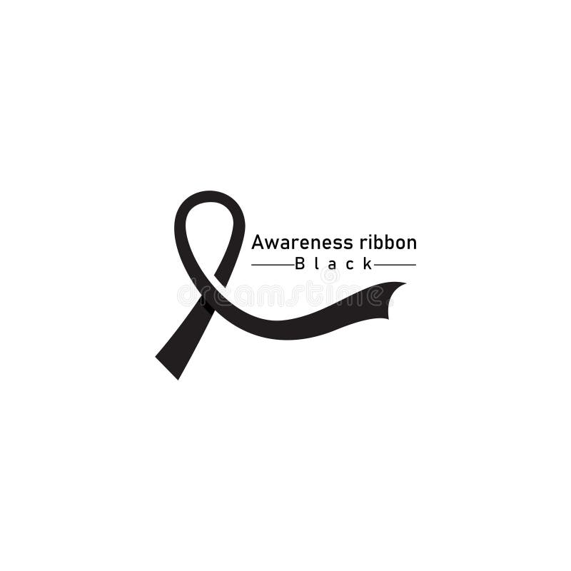 Realistic Black Ribbon Death Symbol . Vector Illustration Stock Vector ...