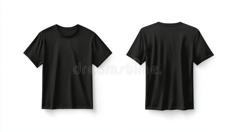 This Realistic Black Short Sleeve T-shirt Template Offers Both Front ...