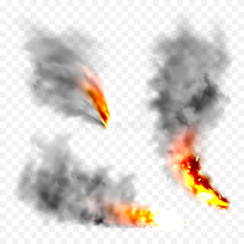 Realistic Black Smoke Clouds and Fire. Flame Blast, Explosion. Stream ...