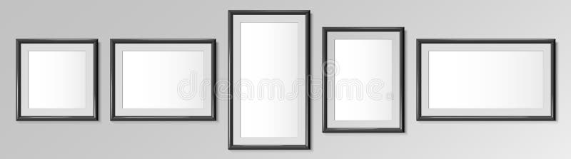 Realistic Black Vertical, Horizontal and Square Frames. Stock ...