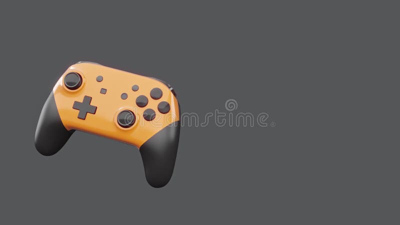 Realistic Video Game Joystick or Gamepad Rotating and Falling on Black ...