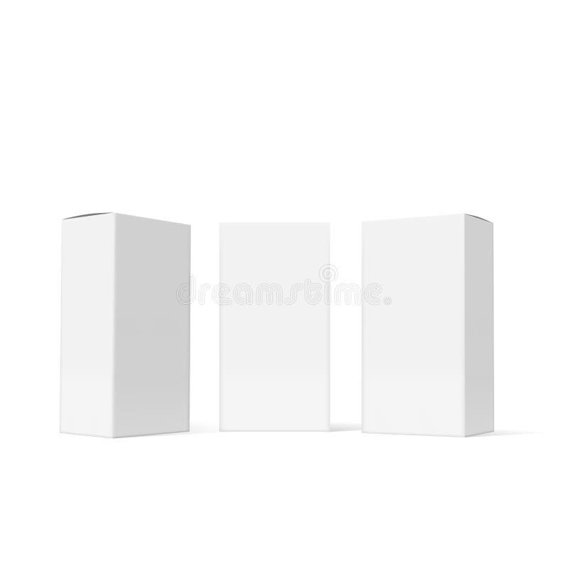 Realistic Blank Box Packaging Mockup Set for Branding on White ...