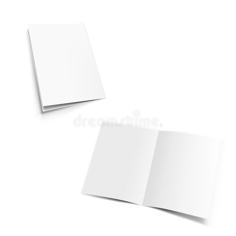 Realistic Blank Brochure and Booklet Mockup Set on White Background ...