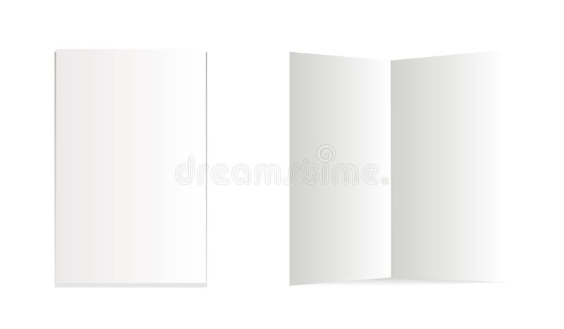 Realistic Blank Clear A4 Bifold Paper Brochure Stock Illustration ...