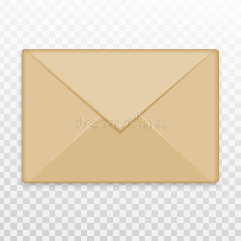 Realistic Blank Closed Envelope Front View from Brown Old Paper. Vector ...