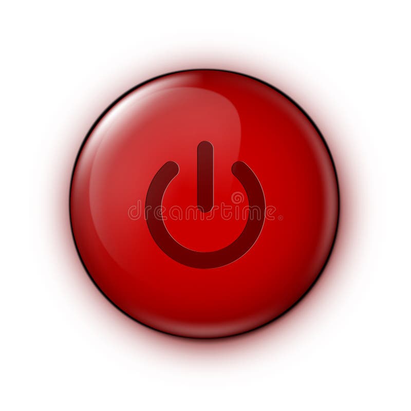 Realistic Blank Glossy Glass Web Onn Off Button Stock Illustration ...