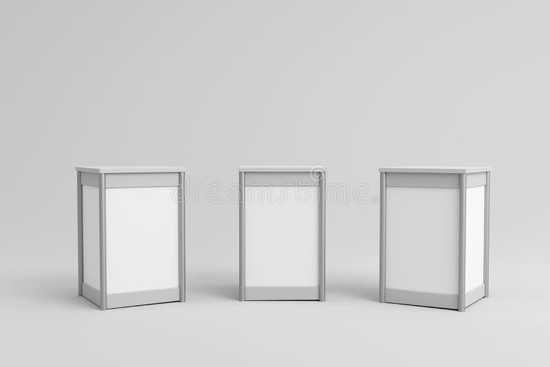 Realistic Blank Modern Simple Rack or Counters Multiple Camera Angles, 3d Render Stock ...