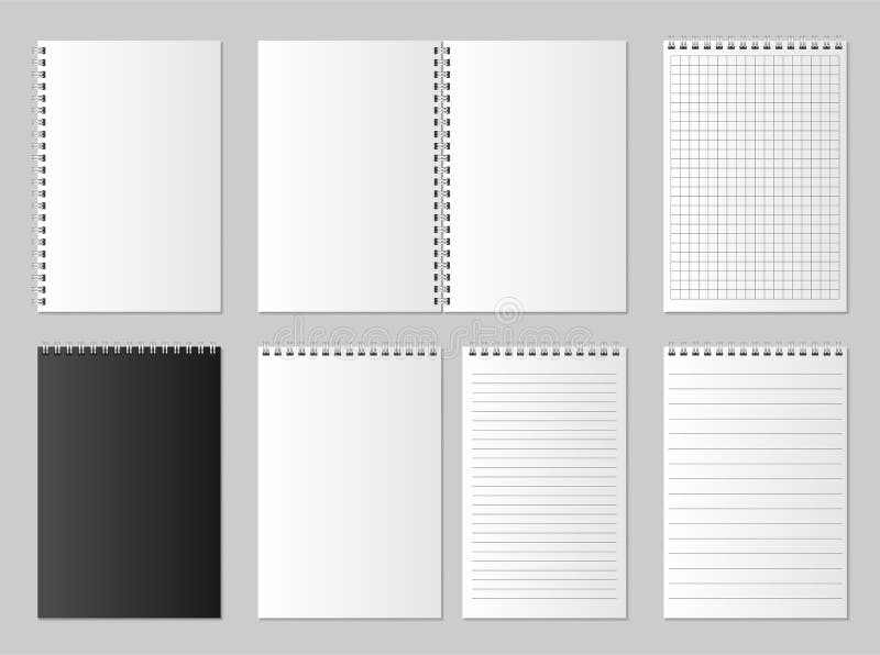 Realistic Blank Open and Closed Organizer. Notebook and Notepad Set ... Realistic Blank Open and Closed Organizer. Notebook and Notepad Set ...