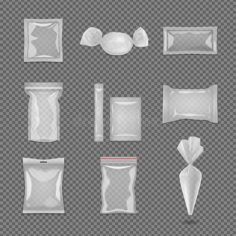 Realistic Blank Pack Templates Set in Different Shape and Size Isolated ...
