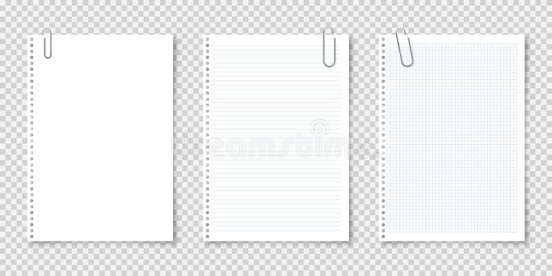 Realistic Blank Paper Sheets in A4 Format with Metal Clip, Holder on ...