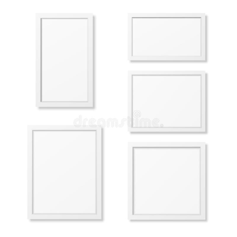 Blank Picture Frames on a Wall. Vector Objects Transparent Background ...