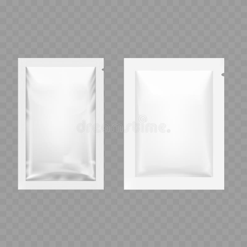 Realistic Blank Pouch and Sachet Packaging Mockup Set on Transparent ...