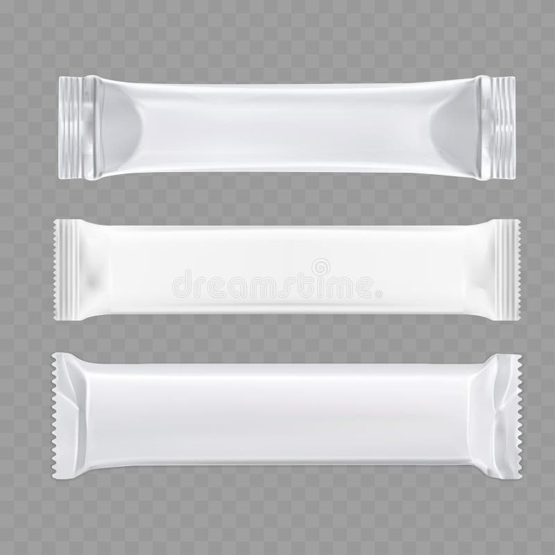 Realistic Blank Snack Bar Packaging Wrapper Mockup Set on Transparent ...