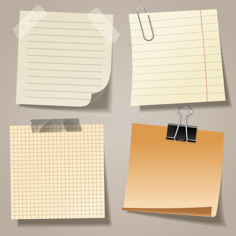 Notes Collection With Sticky Tape Vector C34