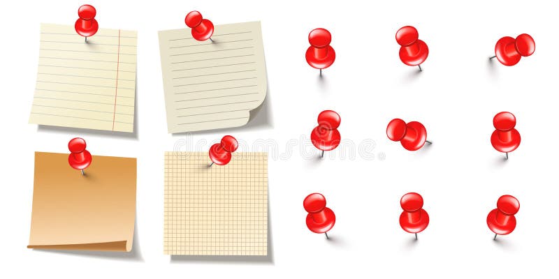 Realistic Blank Sticky Notes Isolated on White Background. Brown Sheets ...