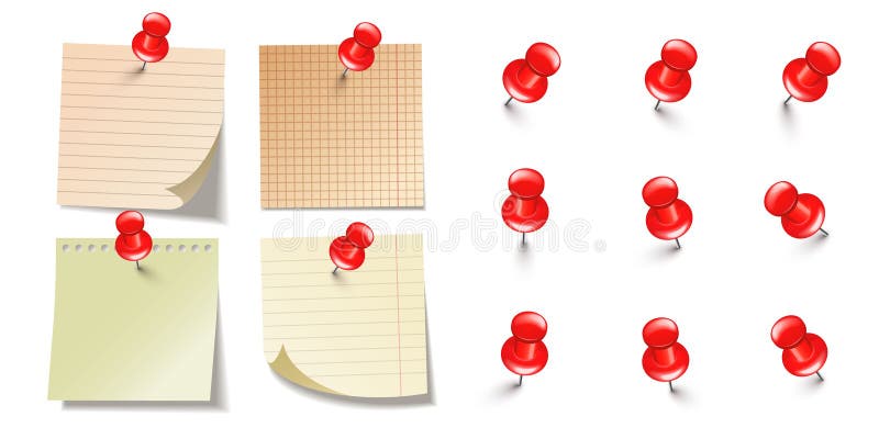Realistic Blank Sticky Notes Isolated on White Background. Brown Sheets ...