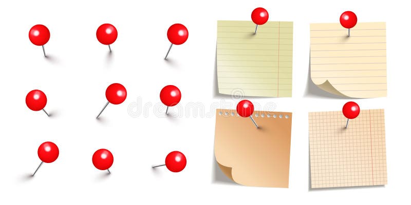 Realistic Blank Sticky Notes Isolated on White Background. Brown Sheets ...