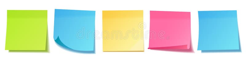 White Blank Sticky Notes Stock Illustrations – 6,353 White Blank Sticky ...