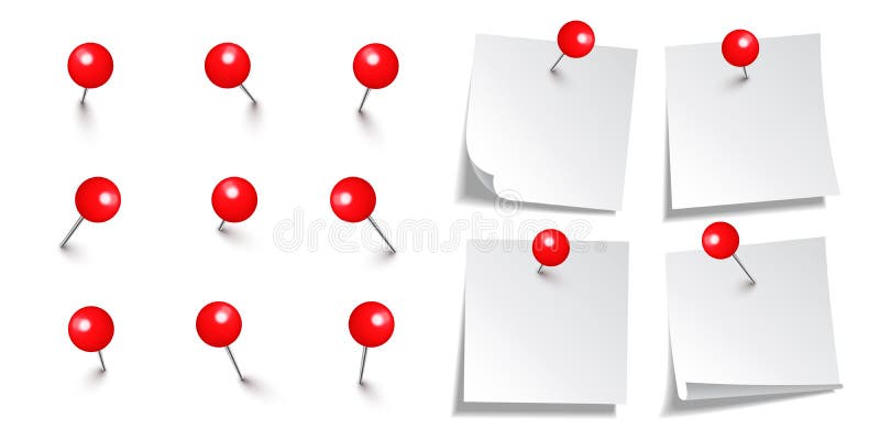 Realistic Blank Sticky Notes Isolated on White Background. White Sheets ...