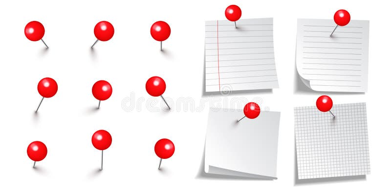 Realistic Blank Sticky Notes Isolated on White Background. White Sheets ...