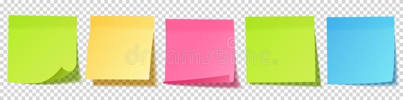 Realistic Blank Sticky Notes. Sheets of Note Papers. Paper Reminder ...