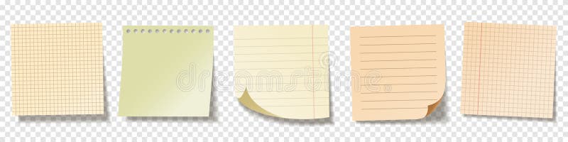 Realistic Blank Sticky Notes. Sheets of Note Papers. Paper Reminder ...