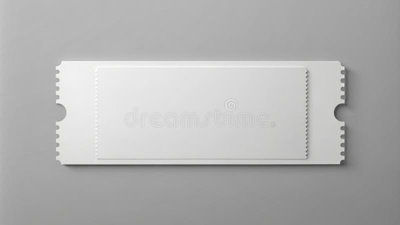 Realistic Blank Ticket Mockup Customizable White Ticket with Gray ...