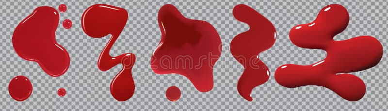 Realistic Blood Splatters Set . Isolated on Transparent Background ...