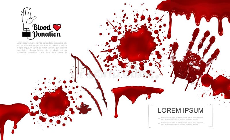 Realistic Bloody Elements Template Stock Vector - Illustration of ...