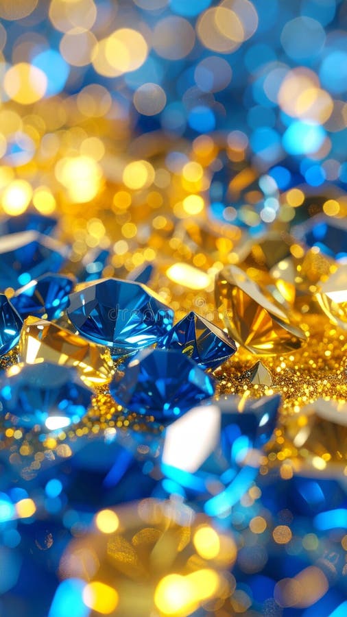 Realistic Blue Background with Pearls and Gemstones Stock Photo - Image ...