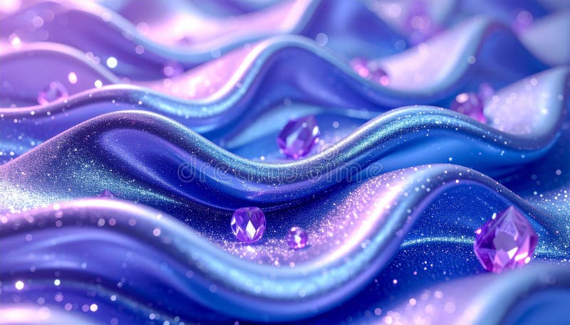 Realistic Blue Background with Pearls and Gemstones Stock Photo - Image ...