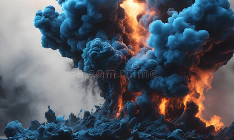Realistic Blue Black Smoke Background, Beautiful Smoky Artwork Design ...
