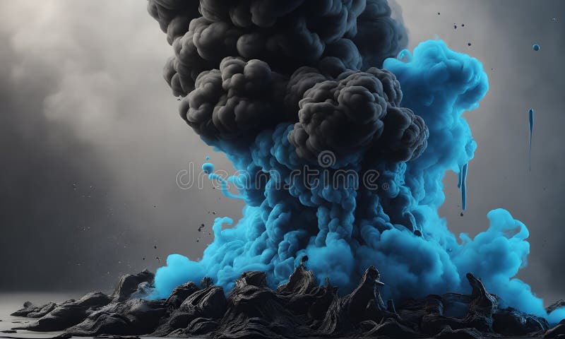 Realistic Blue Black Smoke Background, Beautiful Smoky Artwork Design ...