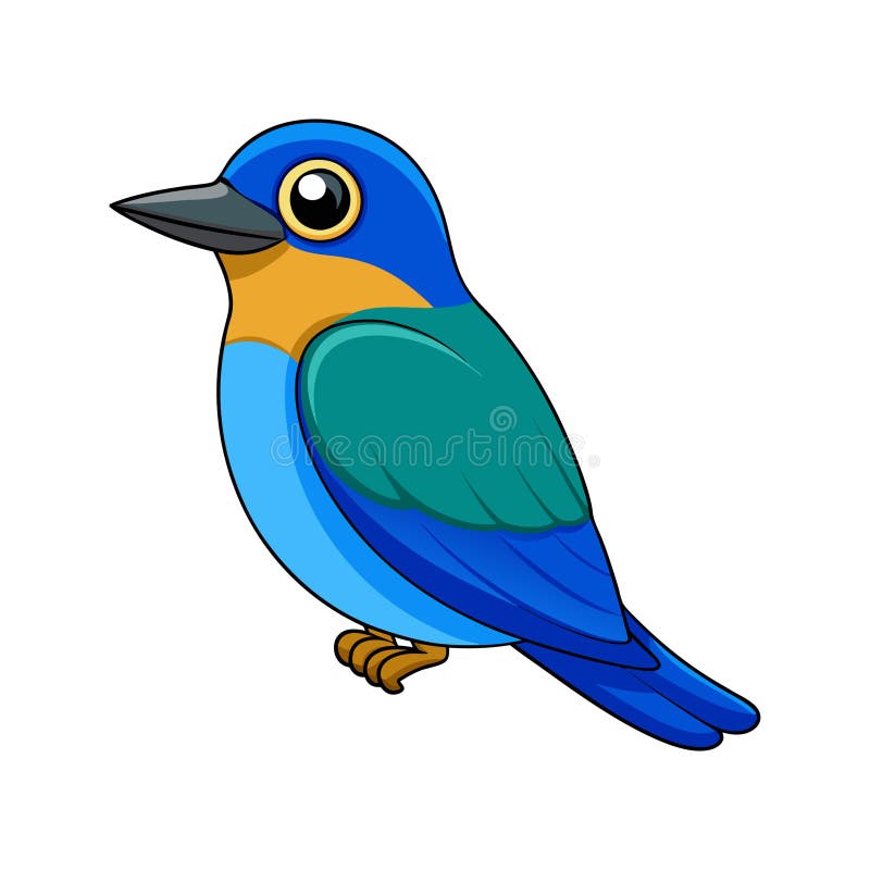 Realistic Blue-breasted Bee-eater Bird Illustration Stock Photo ...