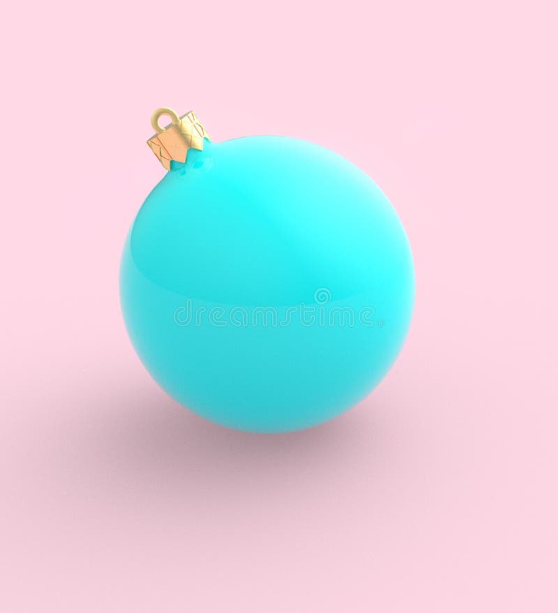 Realistic Blue Christmas Ball on a Pastel Background, 3d Render Stock ...