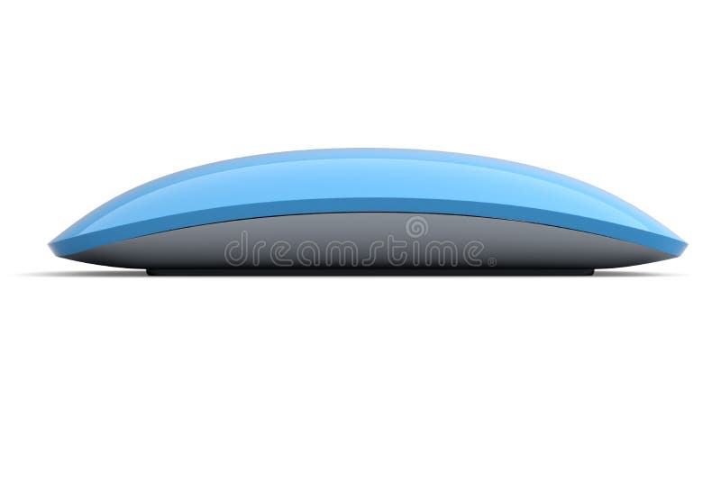 Realistic Blue Wireless Computer Mouse with Touch Isolated on White ...
